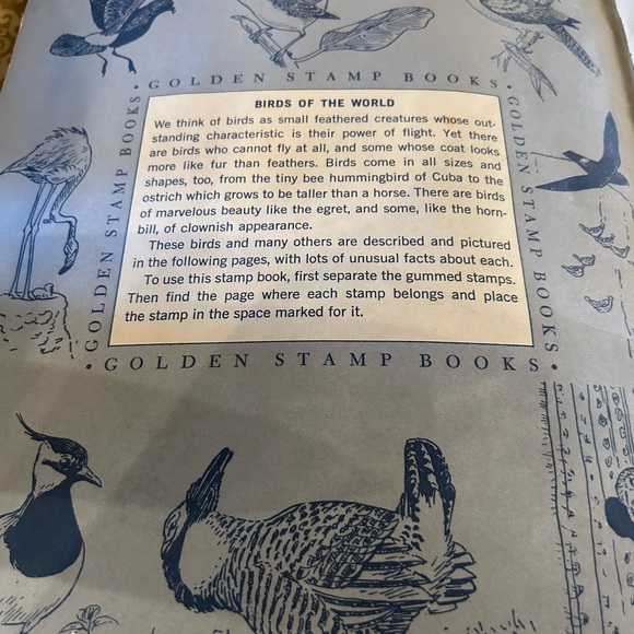 Vintage | Accents | Vintage Birds Of The World Golden Stamp Book 973 ...